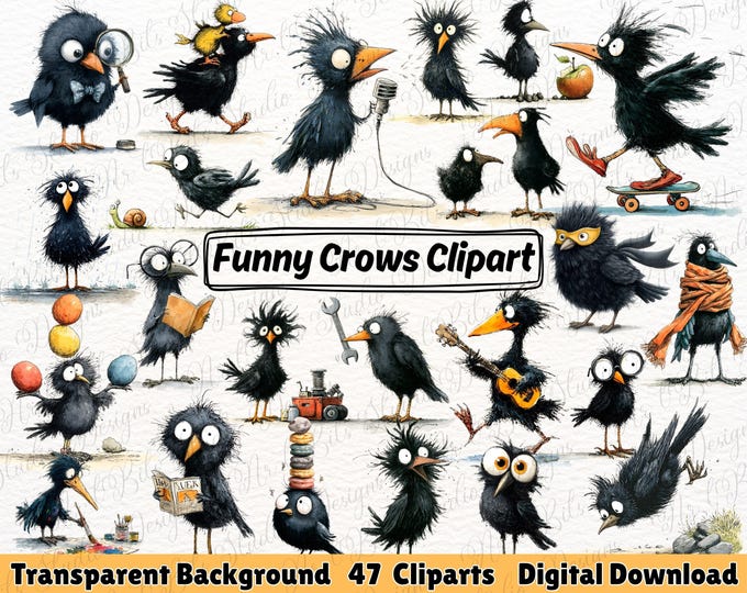 21 Transparent Background Funny Crazy Crows Clip Art, PNG 300 Dpi High ...