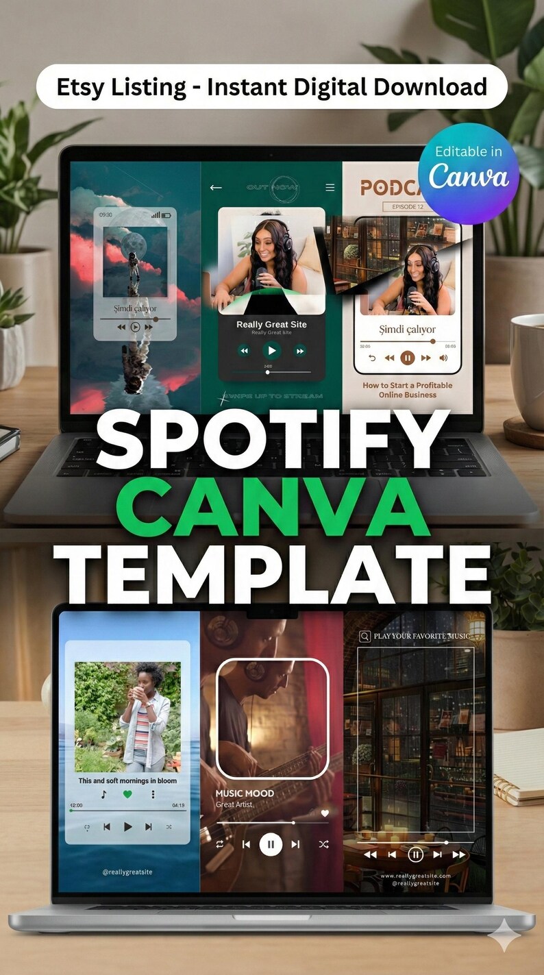 25 Spotify Instagram Post Template | Canva Editable Spotify Playlist ...