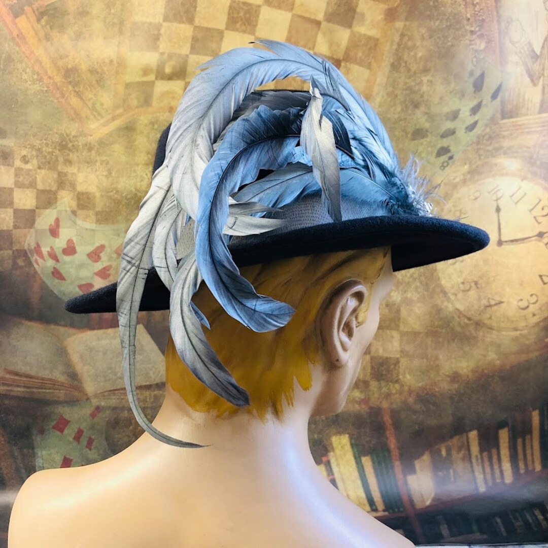 Illyria Hat, Renaissance Hat, Elizabethan Flat Crown Tall Hat in ...