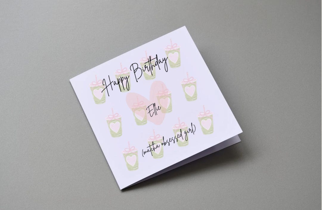 Personalised Matcha Birthday Card| Matcha Design - Etsy