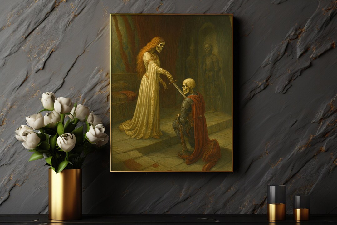 Royal Skeleton Ceremony Poster – Medieval Gothic Wall Art – Dark ...