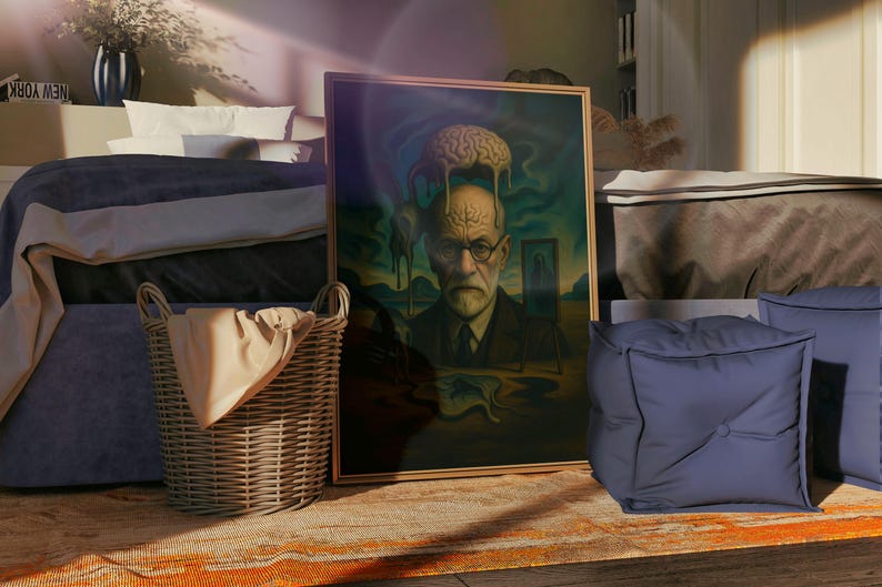 Sigmund Freud Surrealist Printable Wall Art – Digital Download | Dali ...