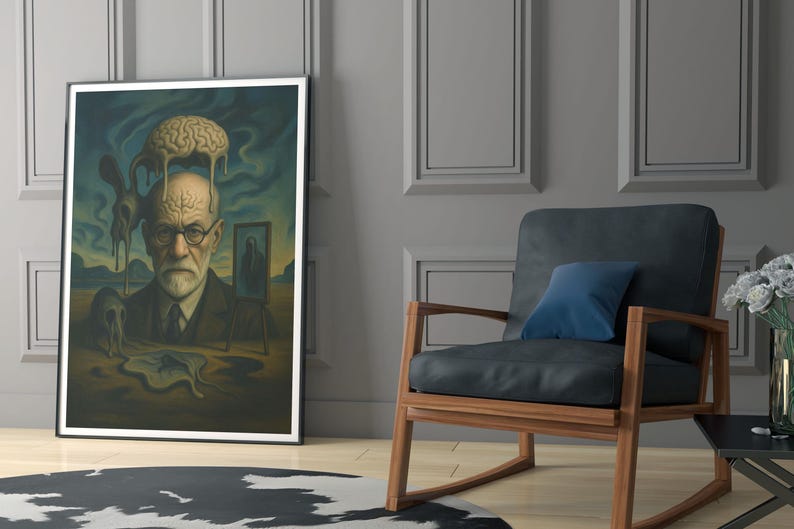 Sigmund Freud Surrealist Printable Wall Art – Digital Download | Dali ...