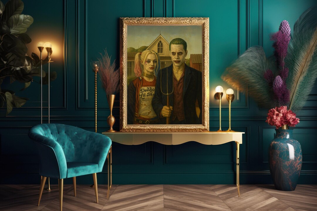 American Gothic Joker & Harley Quinn Poster | Printable Digital ...