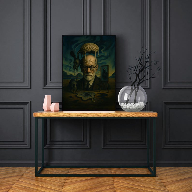 Sigmund Freud Surrealist Printable Wall Art – Digital Download | Dali ...
