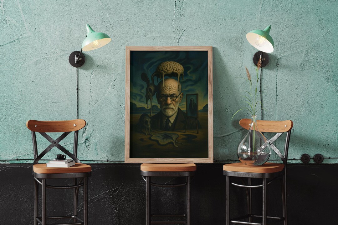 Sigmund Freud Surrealist Printable Wall Art – Digital Download | Dali ...