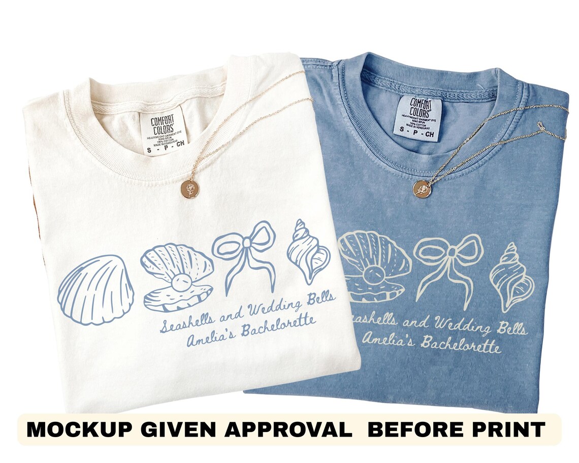 Seashells and Wedding Bells Comfort Colors Shirts, Bachelorette Shirts ...