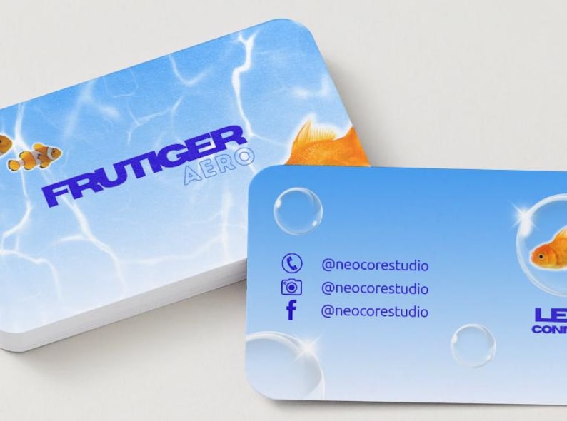 Frutiger Aero Y2K Business Cards — Canva Template - Etsy