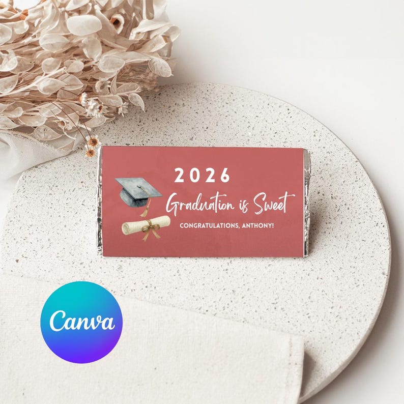 Editable Graduation Candy Bar, Candy Bar Graduation, Graduation Favors ...