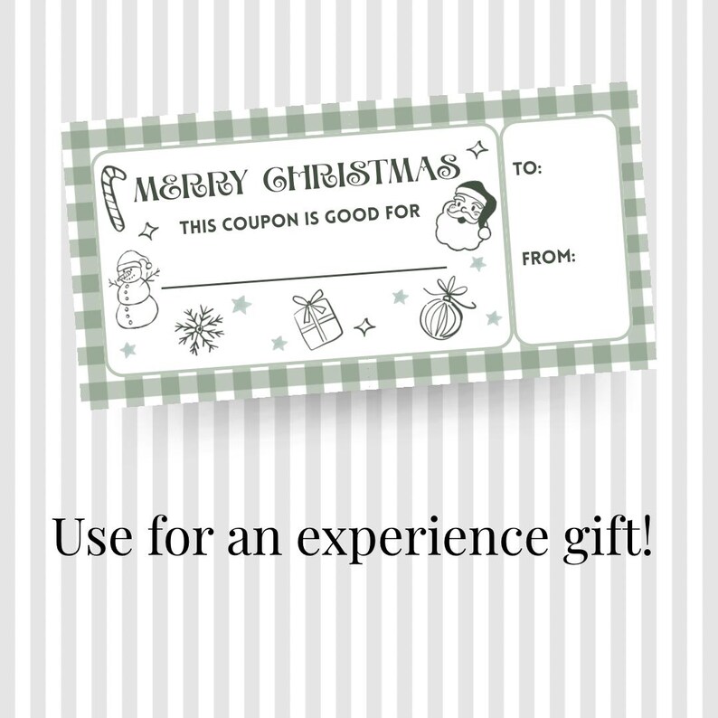 Printable Christmas Coupons Book Coupon Template Digital Download ...