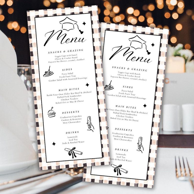 Graduation Menu Template, Graduation Menus, Graduation Party Ideas ...