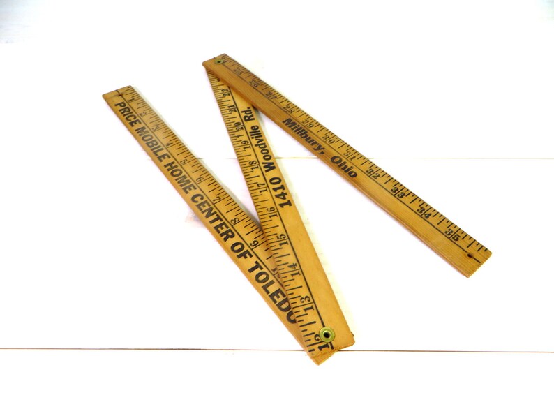 2 Vintage Folding Yardsticks Advertising Rulers Millbury Ohio | Etsy
