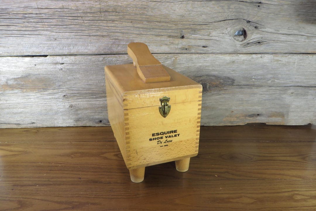 Vintage Esquire Shoeshine Wooden Box With Fuller Horsehair Shoe Brush ...