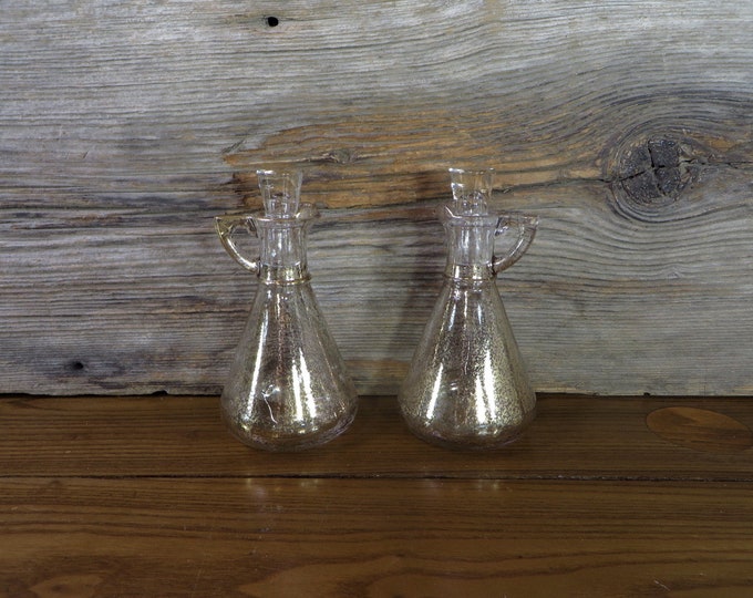 Vintage Anchor Hocking Cruet Set, Glass Oil and Vinegar Set, 1970s ...