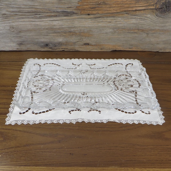 Vintage Clear Glass Tray - Etsy