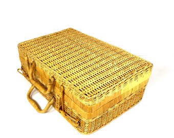 Wicker suitcase | Etsy