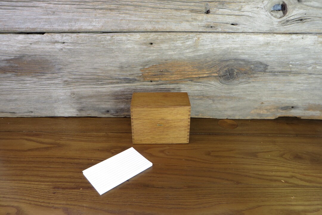 Dovetailed Wooden File Box Globe Oak Filing Box Recipe Storage Box Home ...