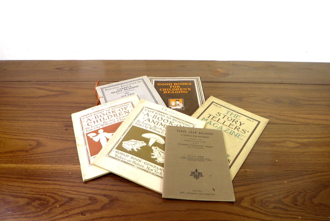 Antique Teacher's School Books Children's Reading Story Books Teaching ...