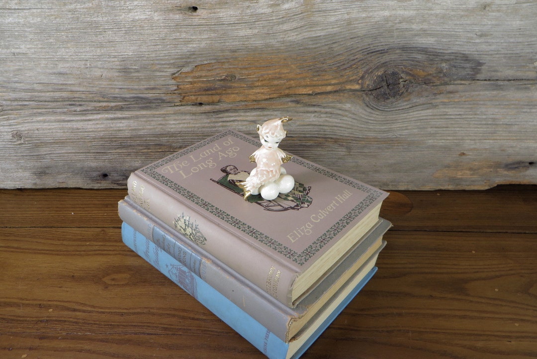 Mermaid Figurine Vintage Pixie Mermaid Hand Painted Sitting on Rocks ...