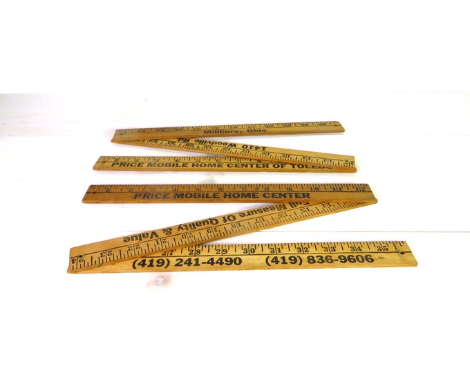 2 Vintage Folding Yardsticks Advertising Rulers Millbury Ohio - Etsy