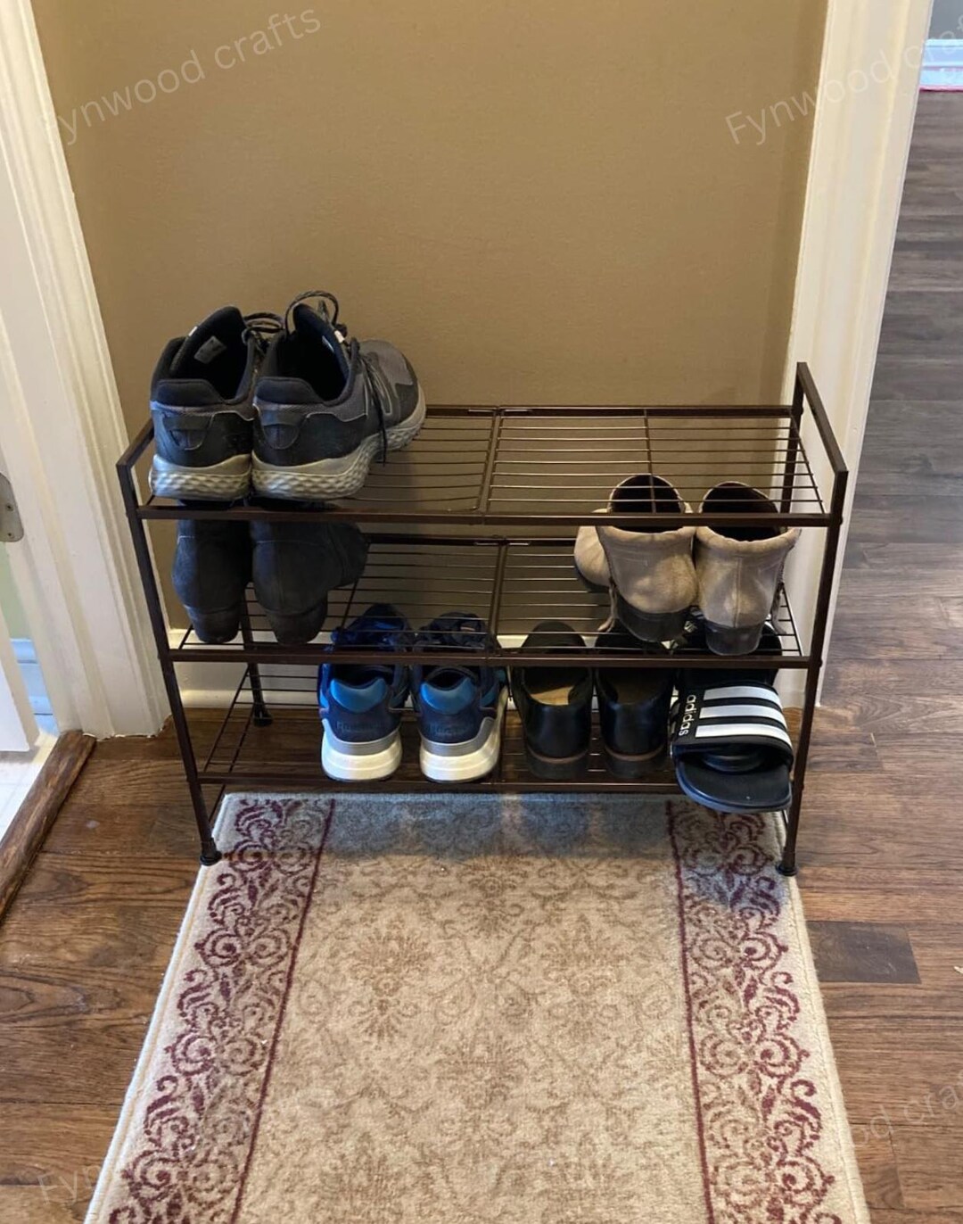 3 Tier Metal Panel Shoe Rack, Shoe Stand, Corner Shoe Rack, Hallway ...