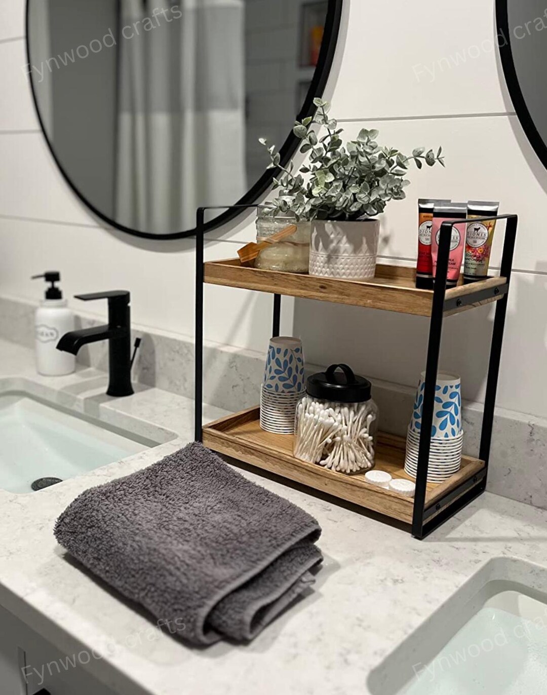 Bathroom Counter Organizer and Storage | Double Vanity Trey Shelf for ...