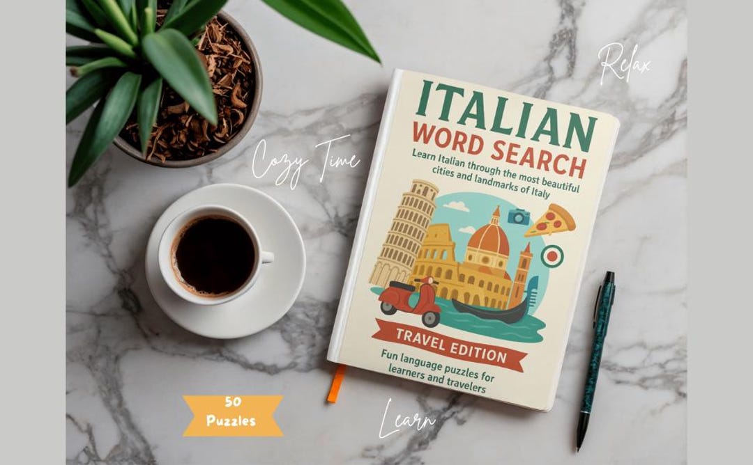 Italian Word Search Puzzle Book - Learn Italian While Exploring Cities ...