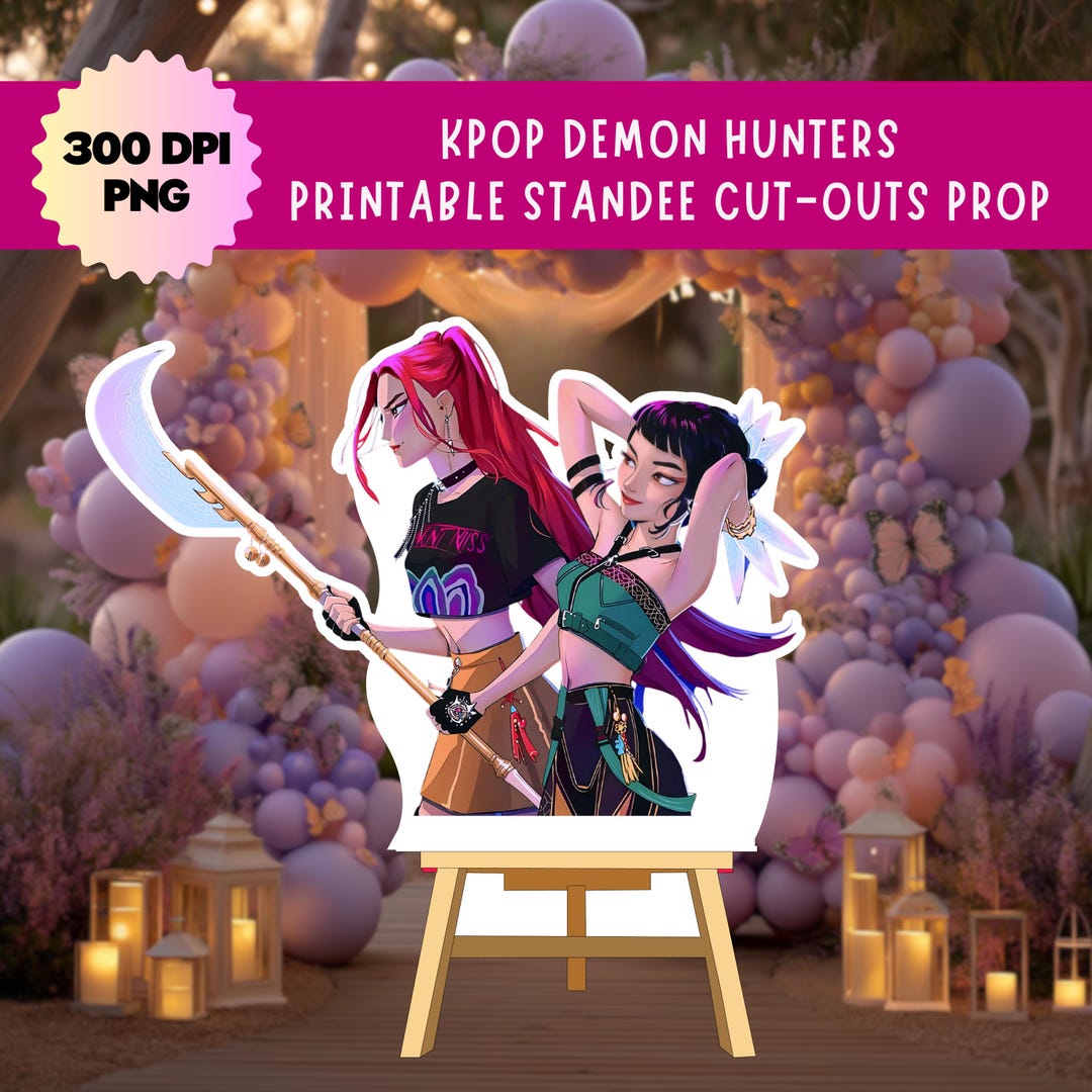 Printable Kpop Demon Hunters Standee Cut Outs, Huntrix DIY Cutout Party ...