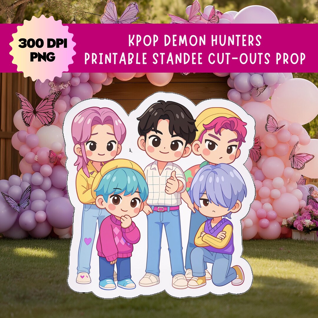Printable Kpop Saja Boys Standee Cut Outs, Demon Hunters Boys Cutout ...