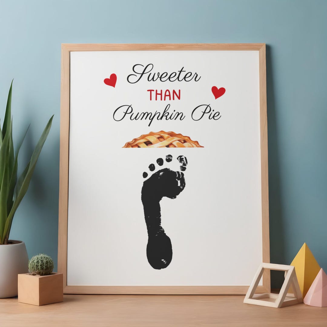 Pumpkin Pie Footprint Craft, Printable Thanksgiving Craft, Fall ...