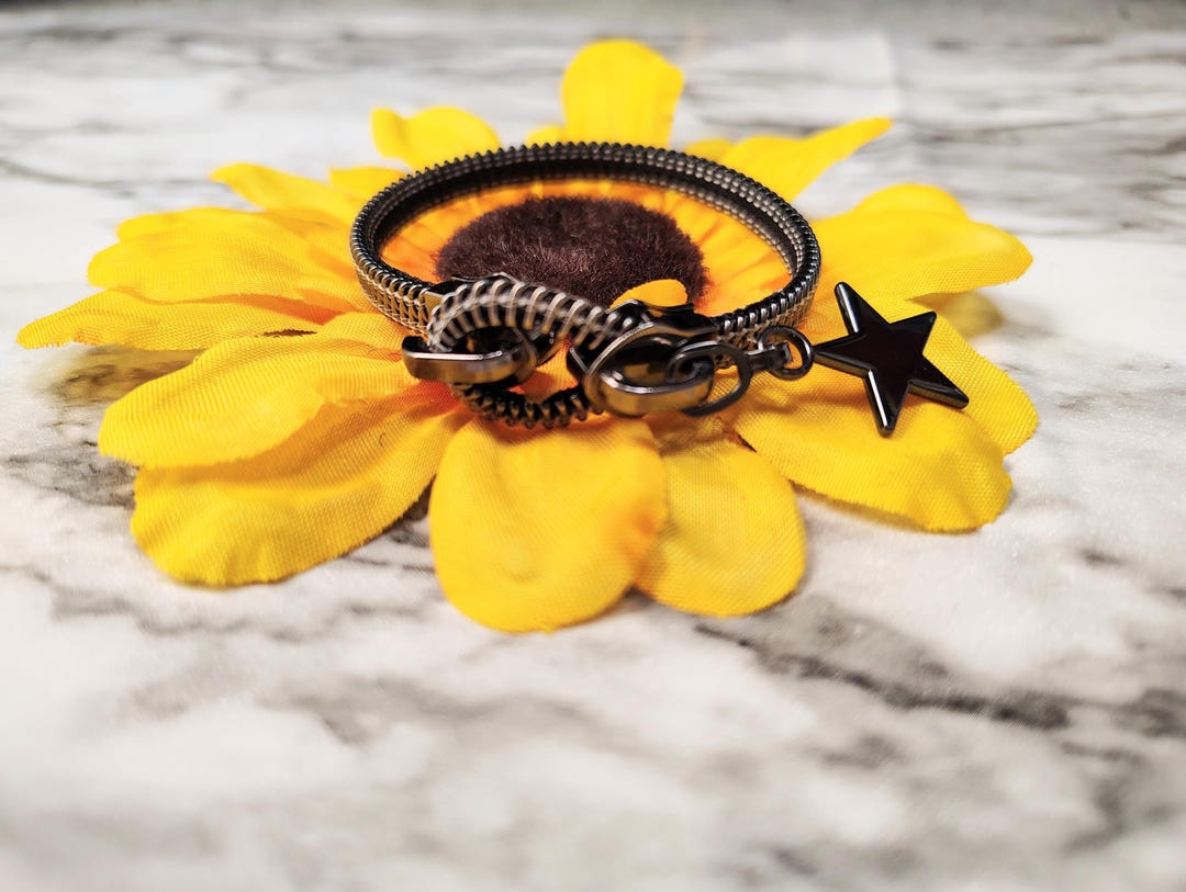 Gunmetal Zipper Fidget Bracelet: Sensory Calming Jewelry for ...