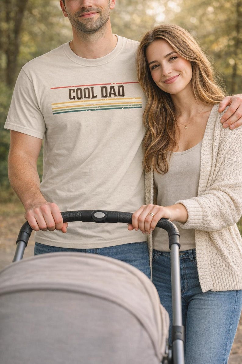 Vintage Cool Dad Retro Striped T-shirt | Heavy Cotton Quality Shirt I ...