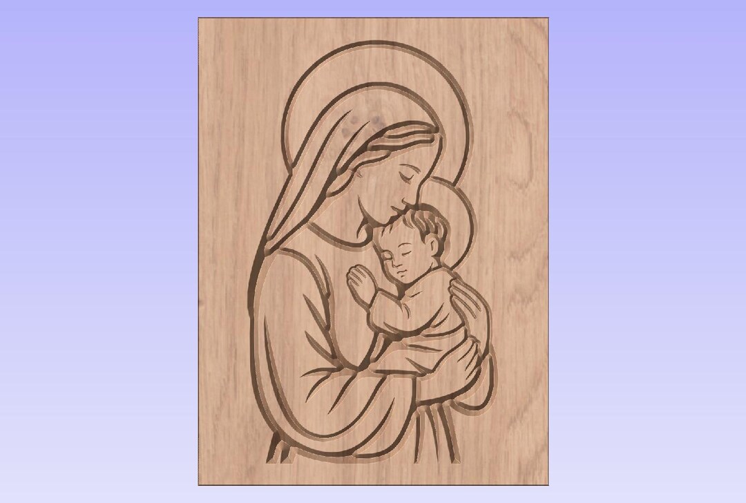 Mary and Child – Religious CNC File - Etsy