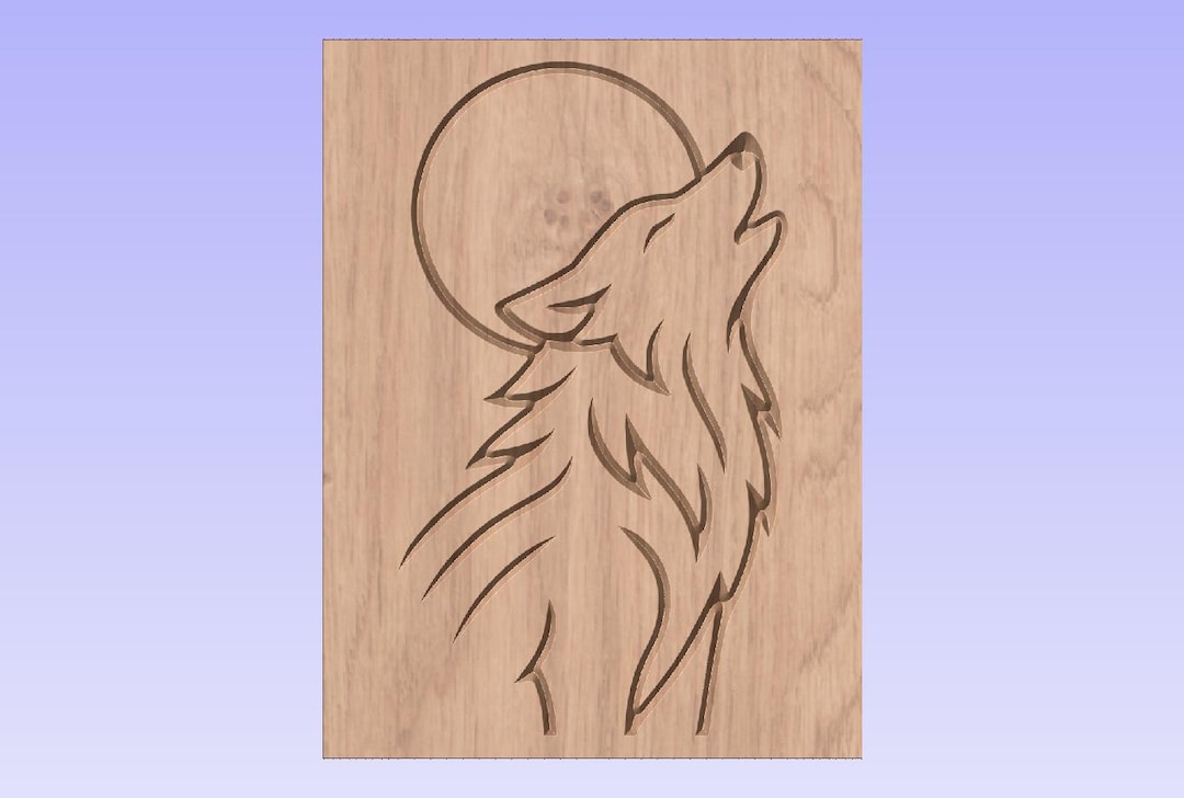 Wolf Howling at the Moon – CNC Line Art File - Etsy