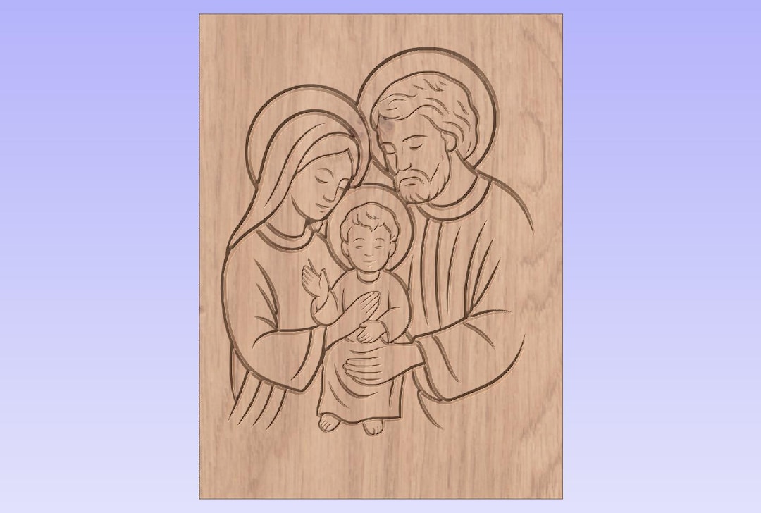 Holy Family – Religious CNC Design | Jesus, Mary & Joseph Line Art ...