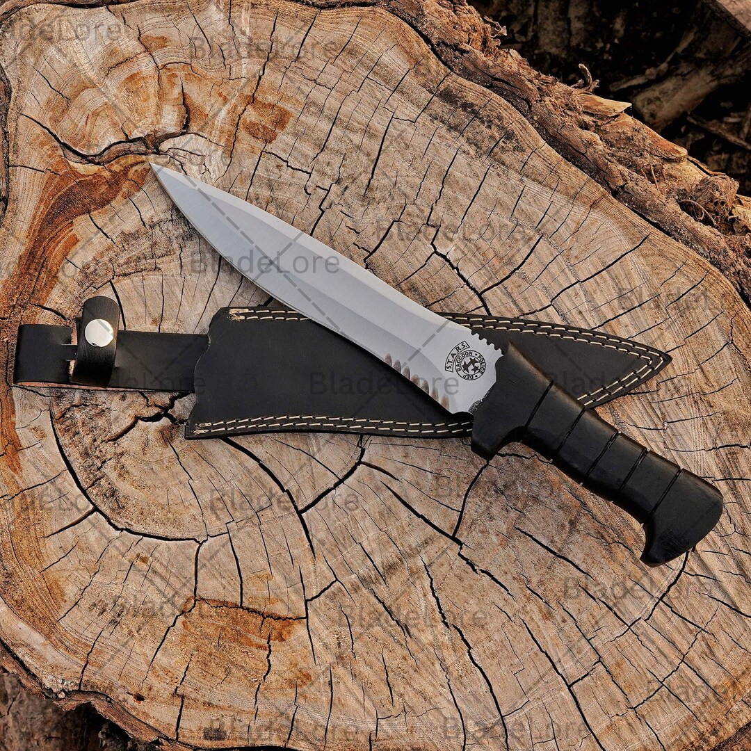 Handmade Bowie Knife,re4 Replica Knife: Leon Kennedy Game Knife With ...