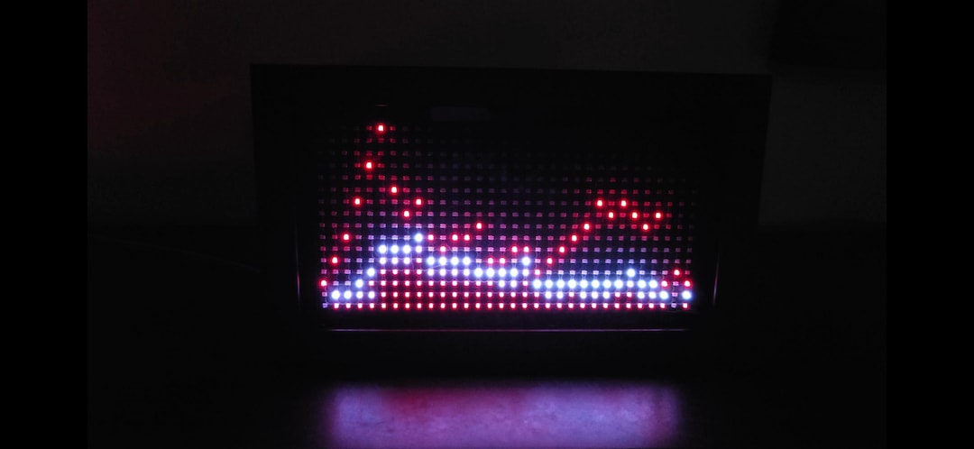 Desktop 32 Band by 16 Pixel Audio Spectrum Analyzer LED Display in Wood ...