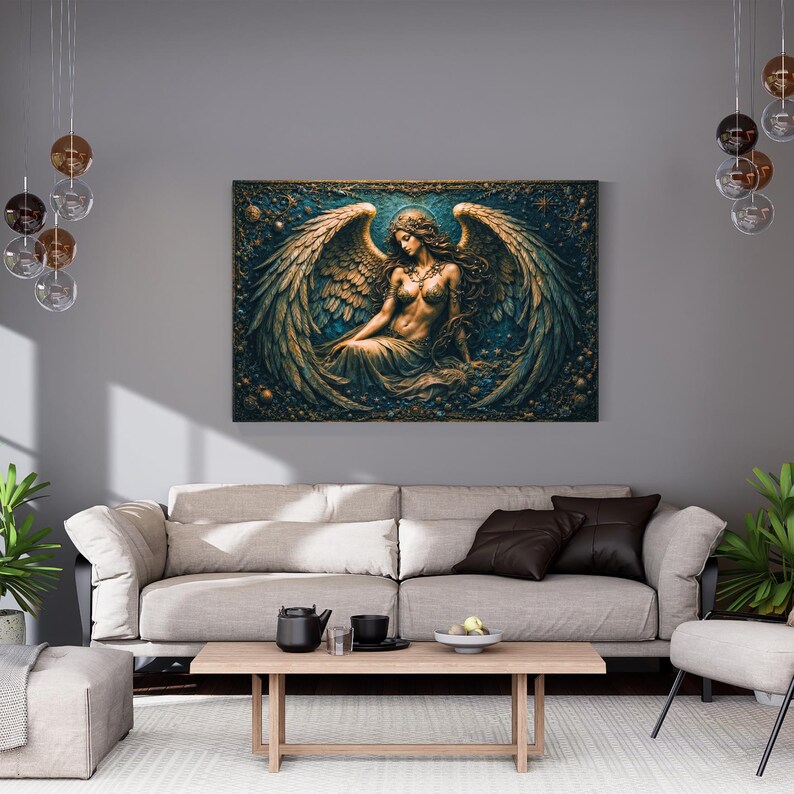 Angel Goddess Tempered Glass Wall Art – Luxury UV Print - Femme Ange ...