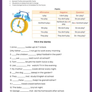 Bundle Present Simple/ Daily Routines ESL Pack % Hands on Game - Etsy