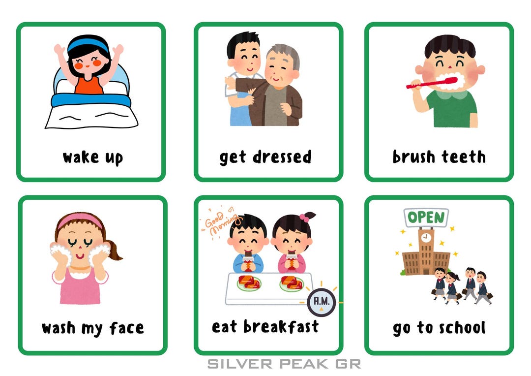 Daily Routine Flashcards - Perfect for Practice Present Simple - Etsy