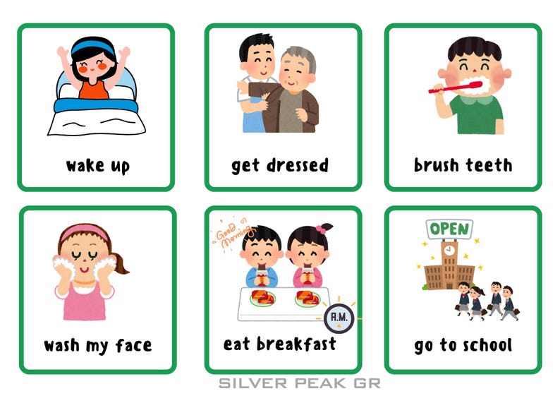 Daily Routine Flashcards - Perfect for Practice Present Simple - Etsy