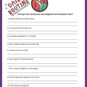 Bundle Present Simple/ Daily Routines ESL Pack % Hands on Game - Etsy