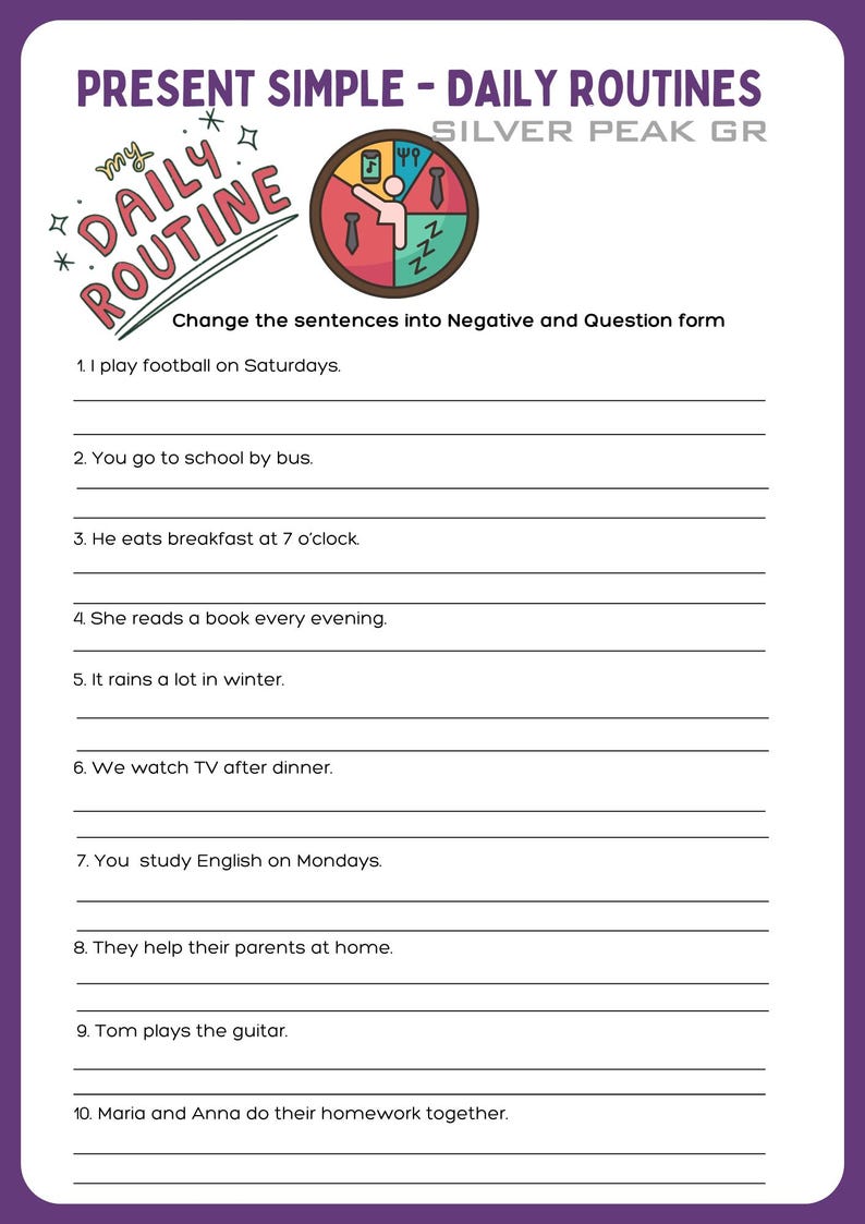 Bundle Present Simple/ Daily Routines ESL Pack % Hands on Game - Etsy