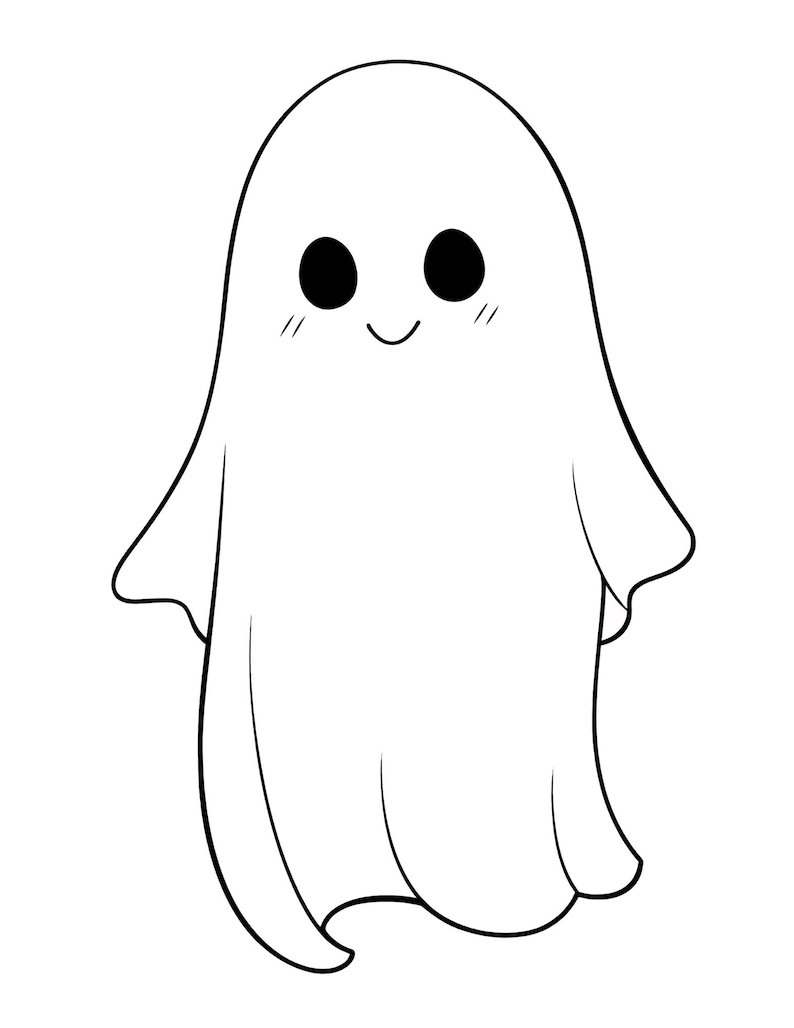 Spooky Cute Ghost Coloring Pages | Halloween Printable (PDF Download ...