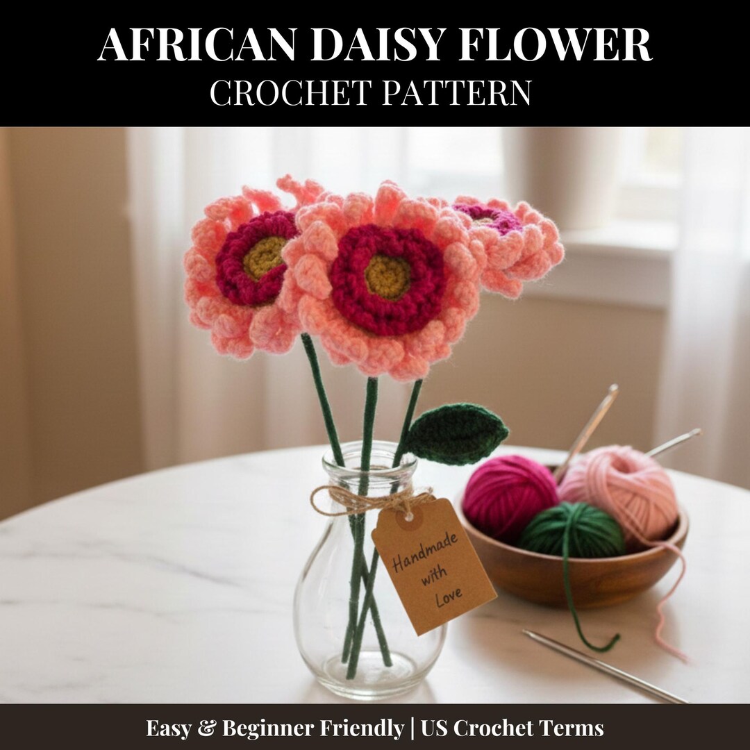Easy African Daisy Crochet Pattern: Crochet Bouquet (digital Download ...