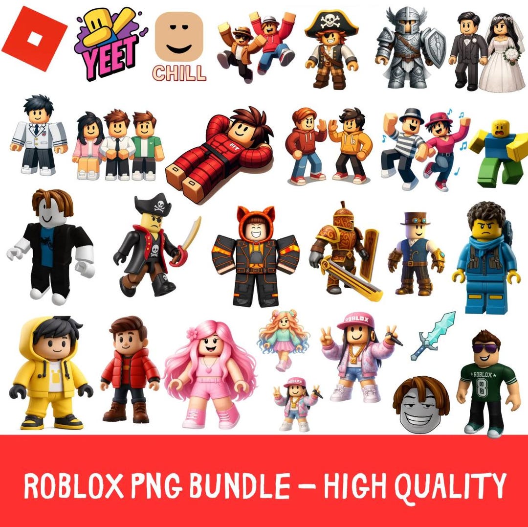 Roblox PNG Bundle 28, Roblox Game Character Clipart, Roblox PNG, Boy ...