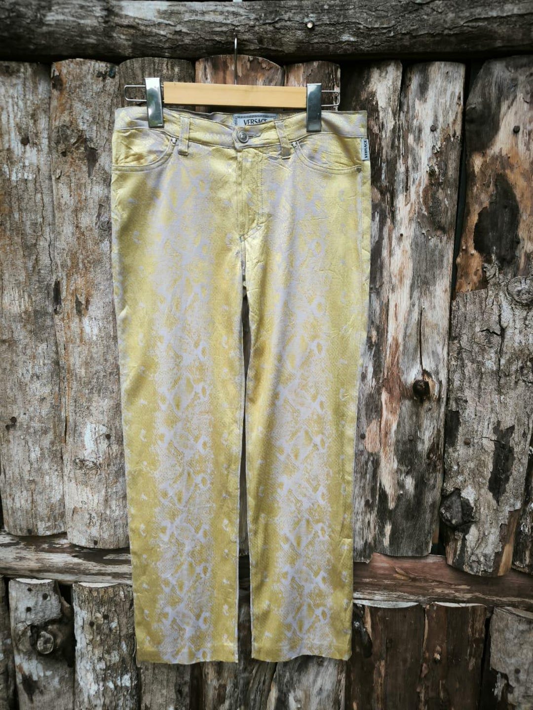 Rare VERSACE Bronze Metallic Barocco Borcate Pants - Etsy