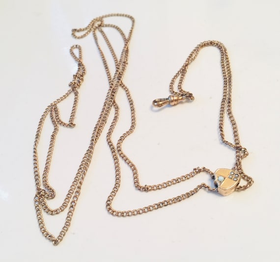 Victorian Watch Chain Goldfilled with Slide Set w 4 S… - Gem