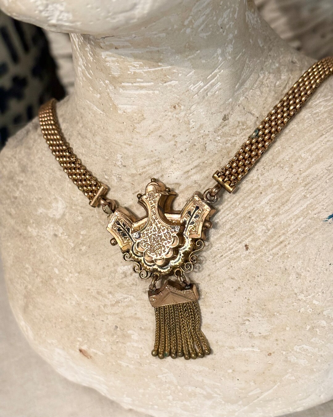 Victorian Book Chain Goldfilled Necklace Gold Fill Center Piece With ...
