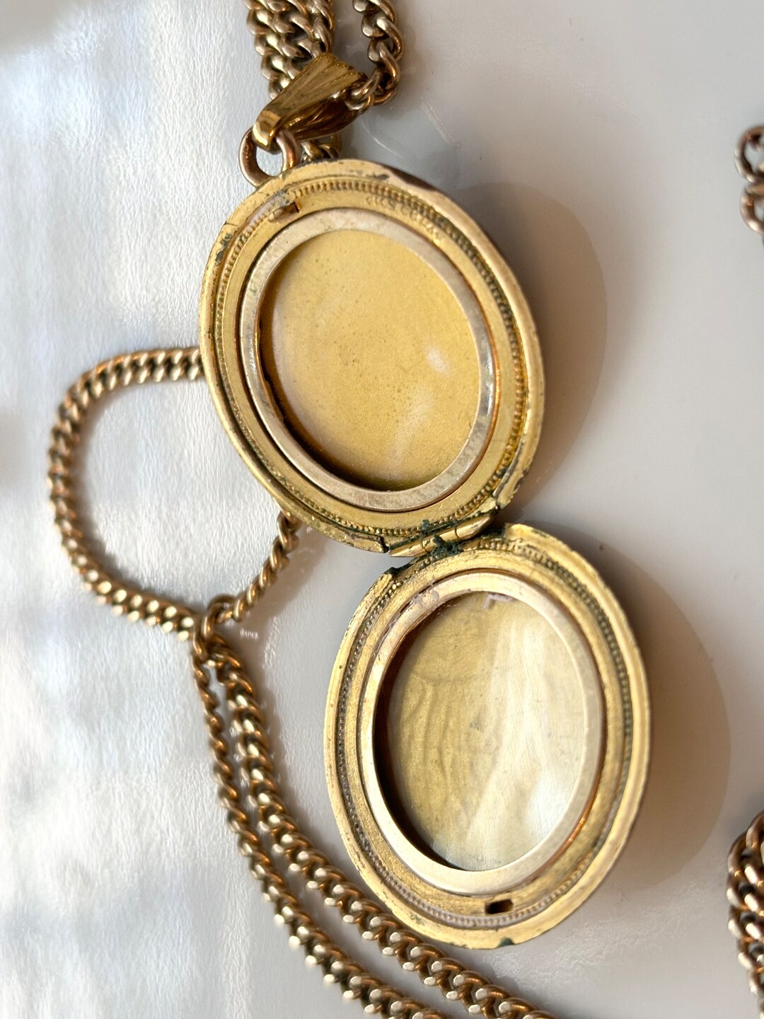 Victorian Watch Chain, Photo Locket W Original Photo Fittings, Gold ...